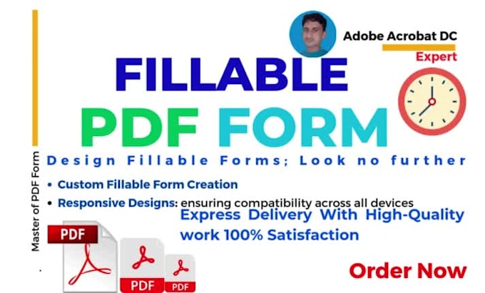 Create fillable pdf forms and custom fillable pdf design by Fillformpro11 | Fiverr