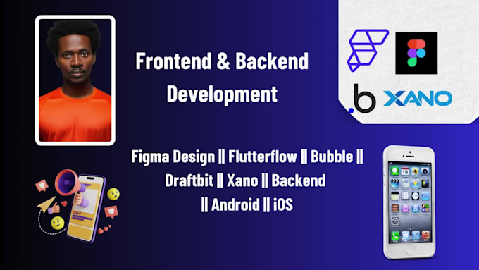Flutterflow mobile app xano, draftbit, bubble, uiux, backend by Rexpeak | Fiverr