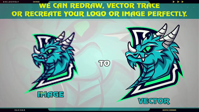 Redrawing graphic to vectorization convert logo by Rakibgd | Fiverr