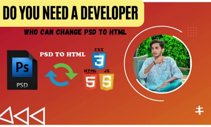 Change psd into html figma to html xd to html ai to html by ...