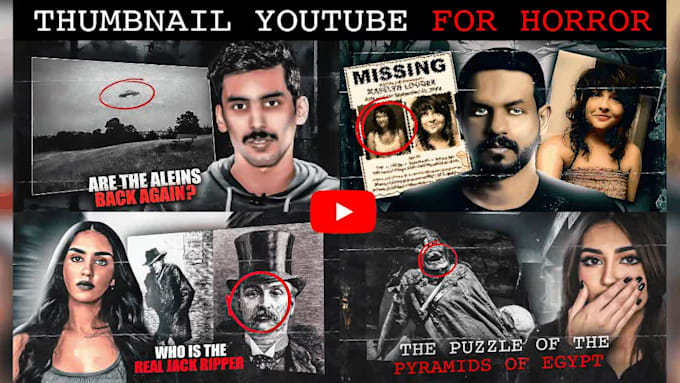 Make thumbnail youtube horror scary creepy stories for your channel by ...