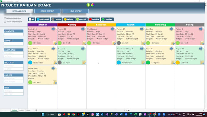 Create a dynamic drag and drop microsoft excel kanban board by Vusishongwe | Fiverr