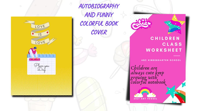 Create book layout, book cover, funny kindergarten worksheet by ...
