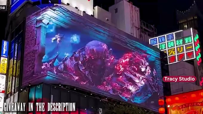 Do 3d anamorphic billboard animation, 3d cgi animation, 3d billboard ...