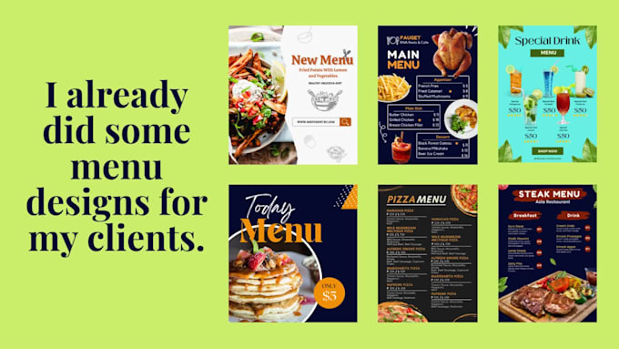 Design creative,amazing,awesome restaurant and food menu by ...