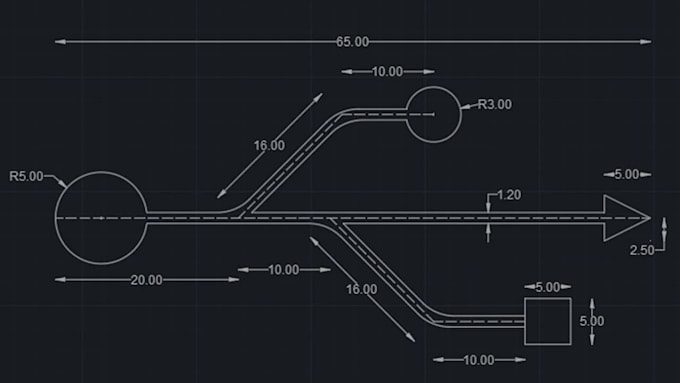 Draft autocad 2d shapes, engineering drawing, technical and mechanical ...