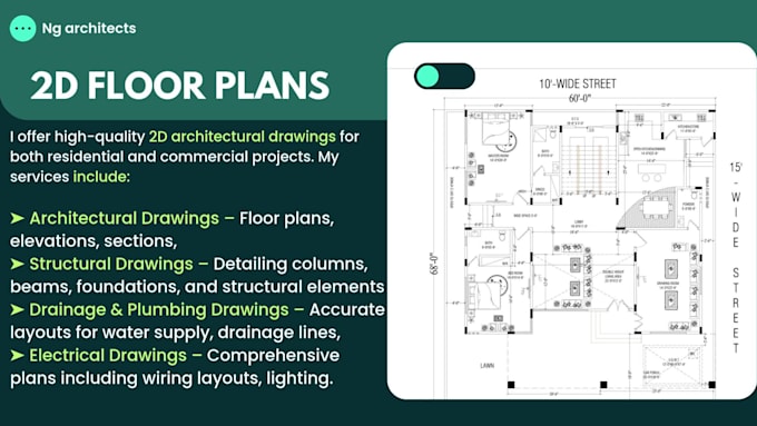 Design architectural 2d floor plan with mep details by Ngarchitect | Fiverr