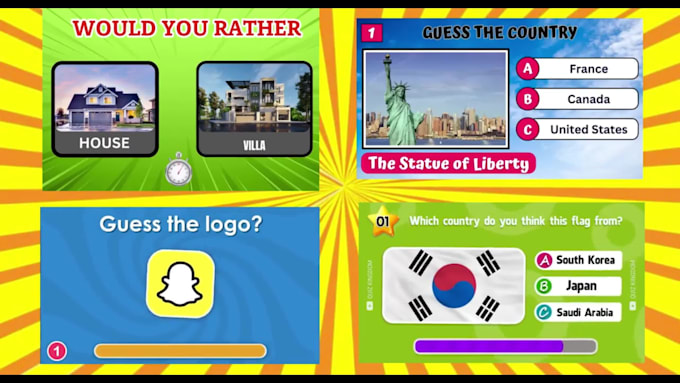 Create trivia quiz videos for youtube, tiktok, facebook reels by Renni ...