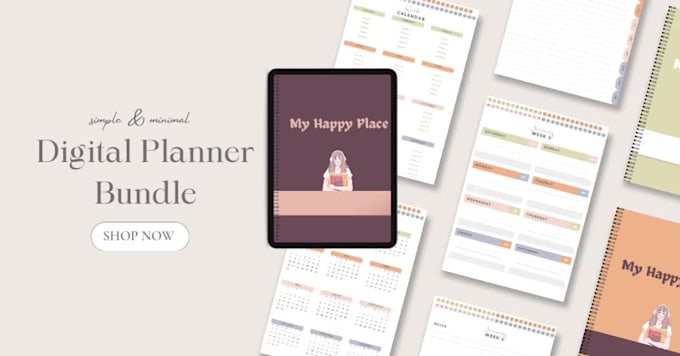 Create hyperlinked digital and printable planners or journal by Usamashahid660 | Fiverr