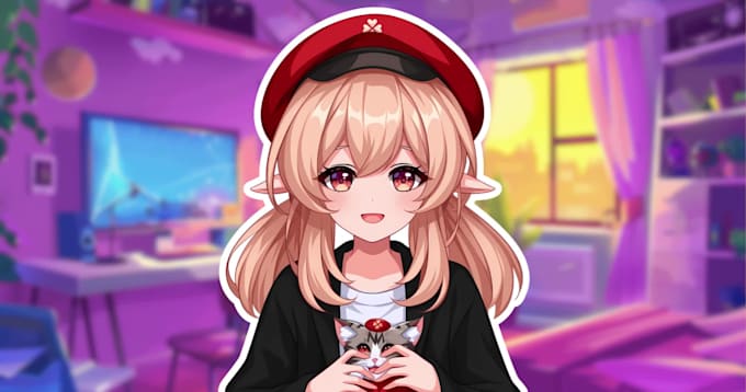 Disegna pngtuber o vtuber per il tuo flusso di avatar in stile anime art
