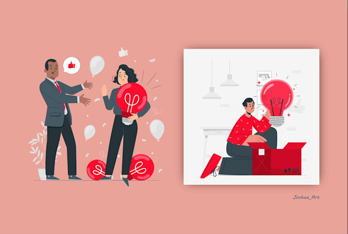 Draw custom flat illustration by Joshua_art_1 | Fiverr