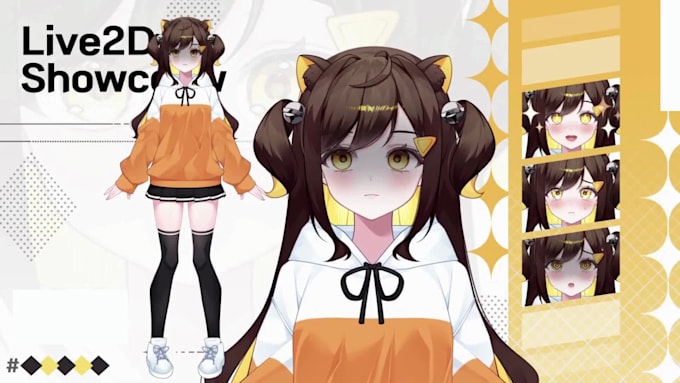 Design and rig anime live2d vtuber model live2d rigging vtube studio by ...