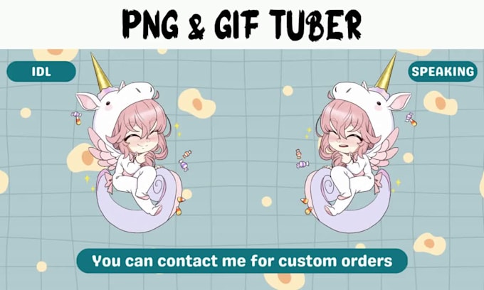 Create custom visual novel pngtuber or giftuber in anime chibi kawaii ...