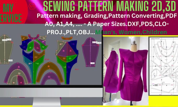 Be cad sewing pattern maker, fashion design by Sewingpdfpt10 | Fiverr