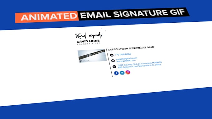 Make animated email signature design gif for gmail , outlook by Hjcreative | Fiverr