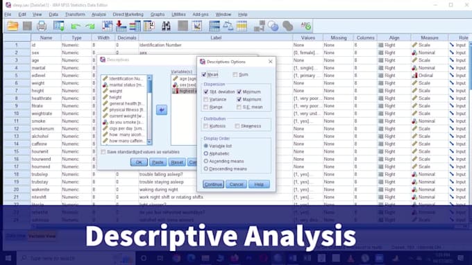 Do statistical data analysis of medical research using spss by Dr_fizaa_77 | Fiverr