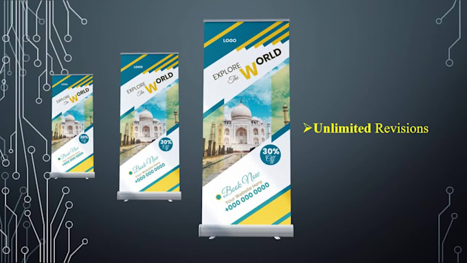 Design professional roll up banner, retractable banner by Arpixels | Fiverr