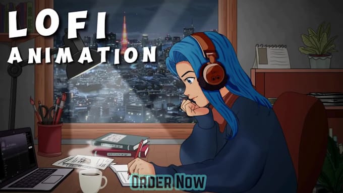 Animate any image lofi loop twitch streamer video anime picture stream ...