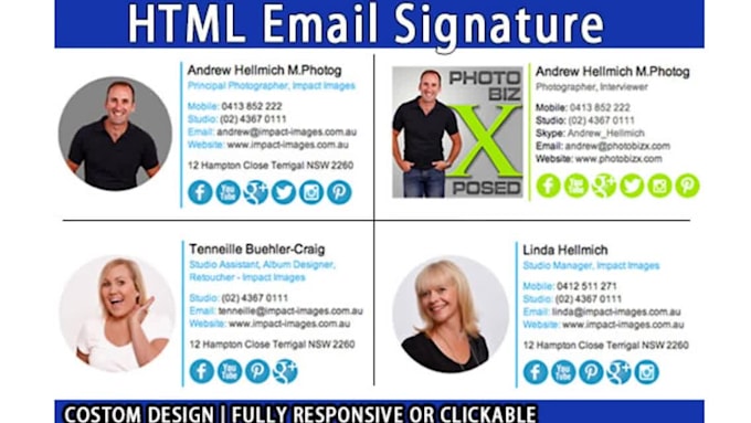 Create html email signature template for footer by Ovaiskhan | Fiverr
