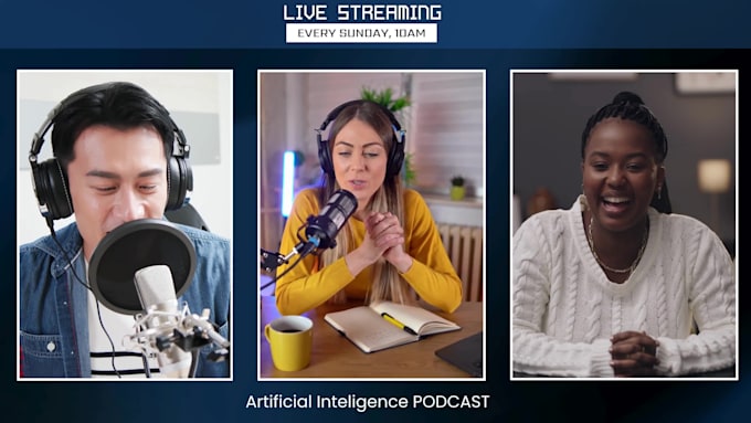 Design live stream overlays for ecamm, obs and youtube podcast by ...