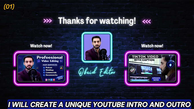 Create a unique youtube intro and outro by Obaid_edit0r | Fiverr