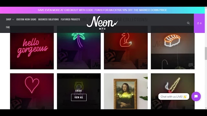 Design a radiant and very profitable neon sign shopify store neon sign ...