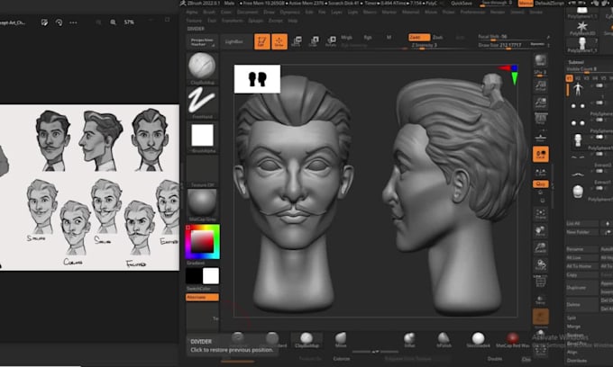 Convert 2d to 3d custom character design into a 3d model for 3d ...
