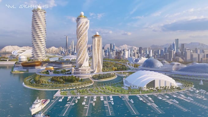 Create metaverse and future cities with 3d visualization by Kim_ngan ...