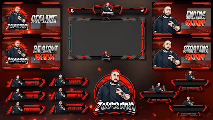 Craft unique twitch logo stream overlays screens and panels by ...