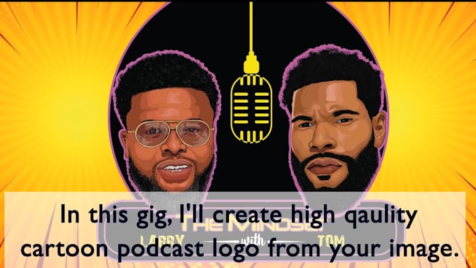 Design podcast logo and cover art with cartoon style by Okinographics ...