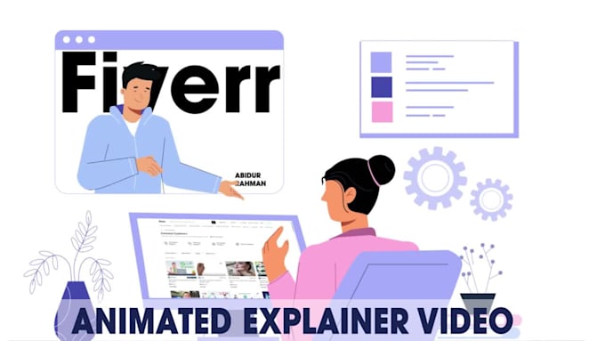 Create 2d animated explainer for sales video or app and website preview ...