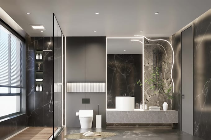 Design and render realistic 3d and 2d bathroom interiors by Lys ...