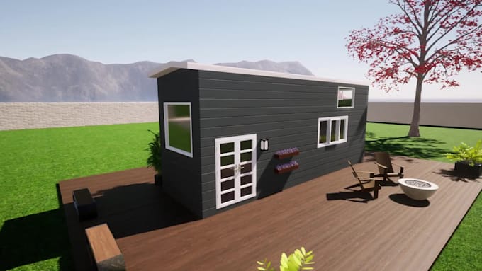 Exterior design small apartment, tiny house, shipping container house ...