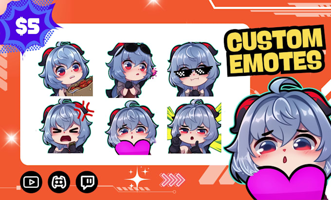 Draw twitch emotes, chibi emotes, animated emotes, sub badges for ...