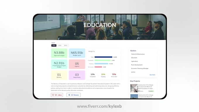 Create landing page ui ux design for mobile and web apps by Kylexb | Fiverr
