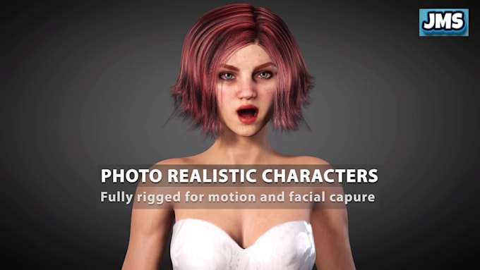 Design 3d cartoon character modeling, realistic human character 3d model render by ...