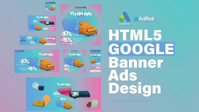 Design google banner ads, adroll or html5 banner ads by Thepeaksolution | Fiverr