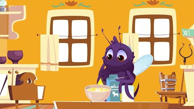 Create custom 2d animation for kids nursery rhymes and songs