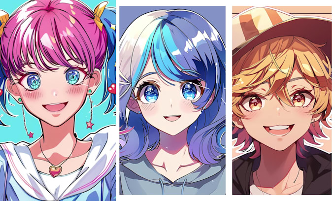 Draw anime characters, fan art, couple, and avatar for pfp by Heri_2024 ...
