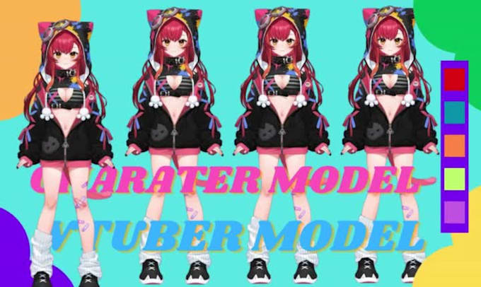 Create custom vtuber model 2d character rigging live2d illustration ...