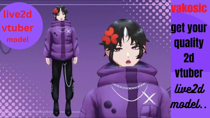 Draw 2d vtuber model, 2d vtuber, 2d vtuber rigging and 2d vtuber model ...