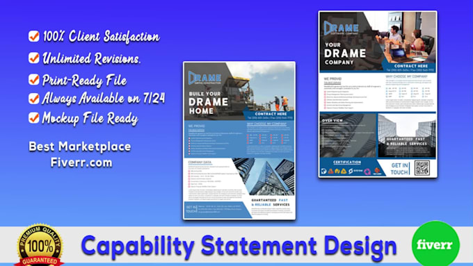 Design an attractive and clean, effective capability statement with a ...