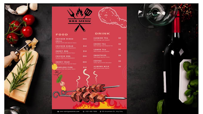 Do menu board design food menu card, restaurant menu design by ...