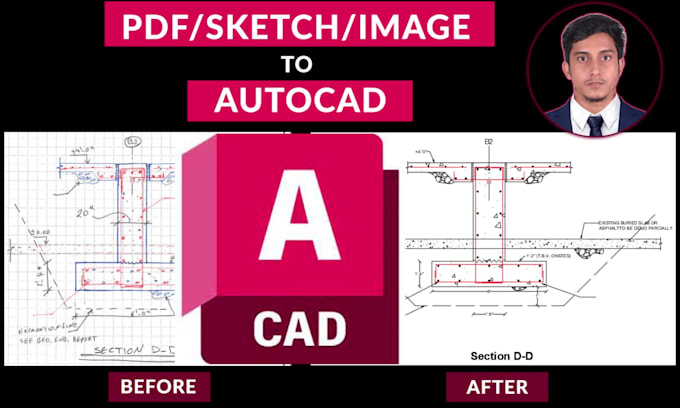 Convert your sketch, image, or pdf to autocad dwg file by Noor_dm | Fiverr