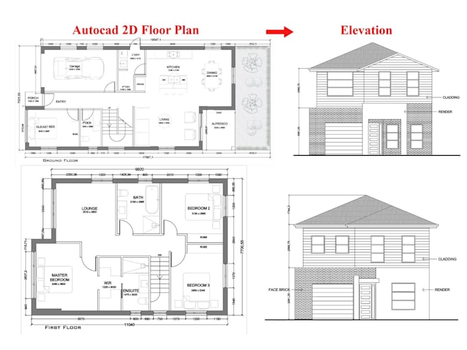 Design autocad 2d plan, 3d model and renders by Arch_tasfia | Fiverr