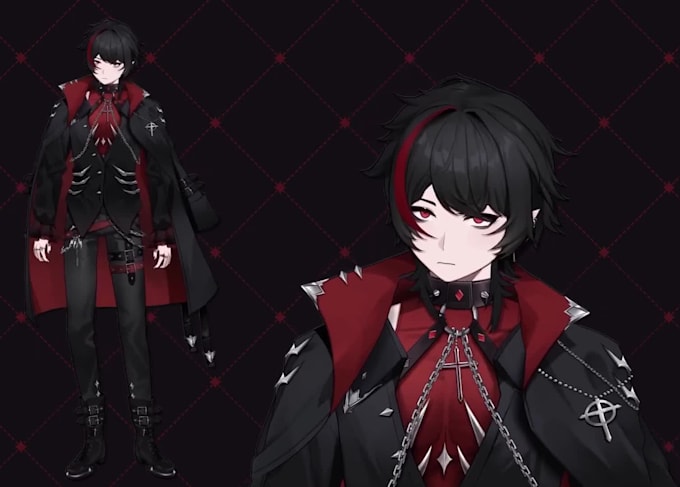 Draw and rig male 2d vtuber models, live2d models, chibi art, fanart ...