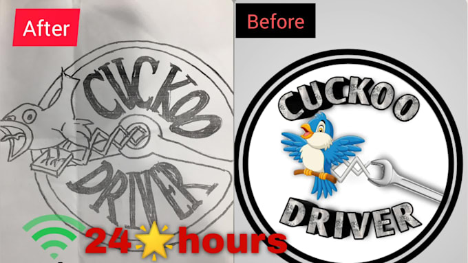 Convert hand drawn images to digital logo by Sanwalsd | Fiverr