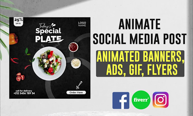 Design and animate social media post, animated banners, ads, gif ...
