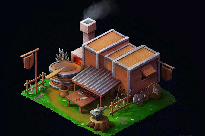 Create 2d isometric arts and vector illustrations according to your ...