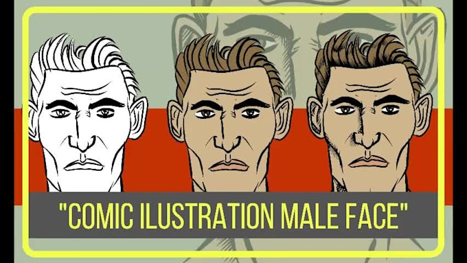 Comic illustration male face by Lipsedrawings | Fiverr